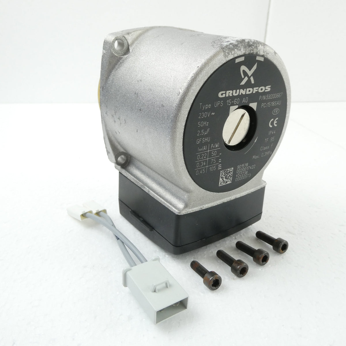 AWB 0020219851 GRUNDFOS UPS 15-60 A0 (59200667) (230V~50Hz) PUMP MOTOR ...