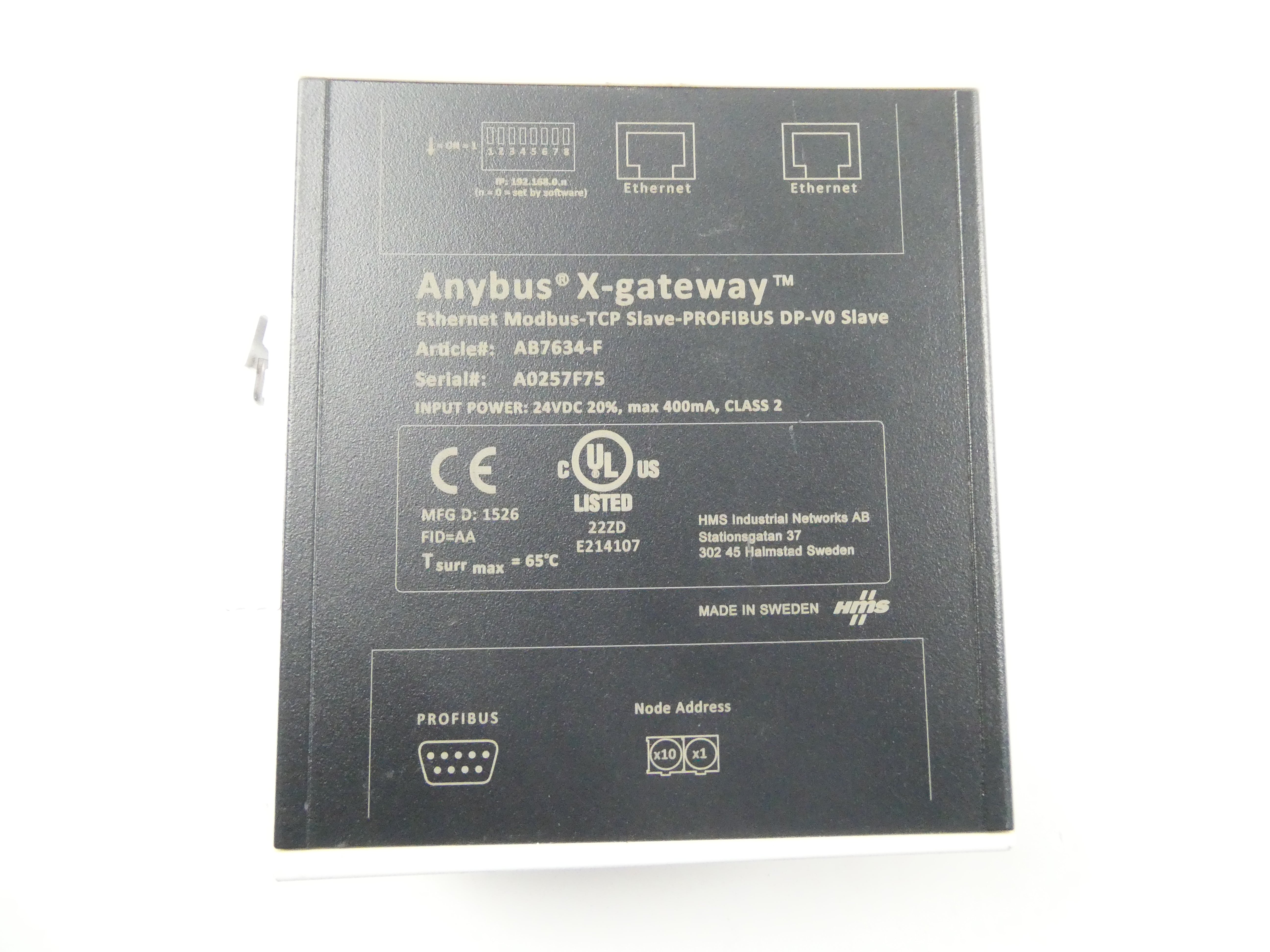 ANYBUS X-gateway AB7634-F ETHERNET MODBUS-TCP SLAVE-PROFIBUS DP-V0 SLA – SZ Handel