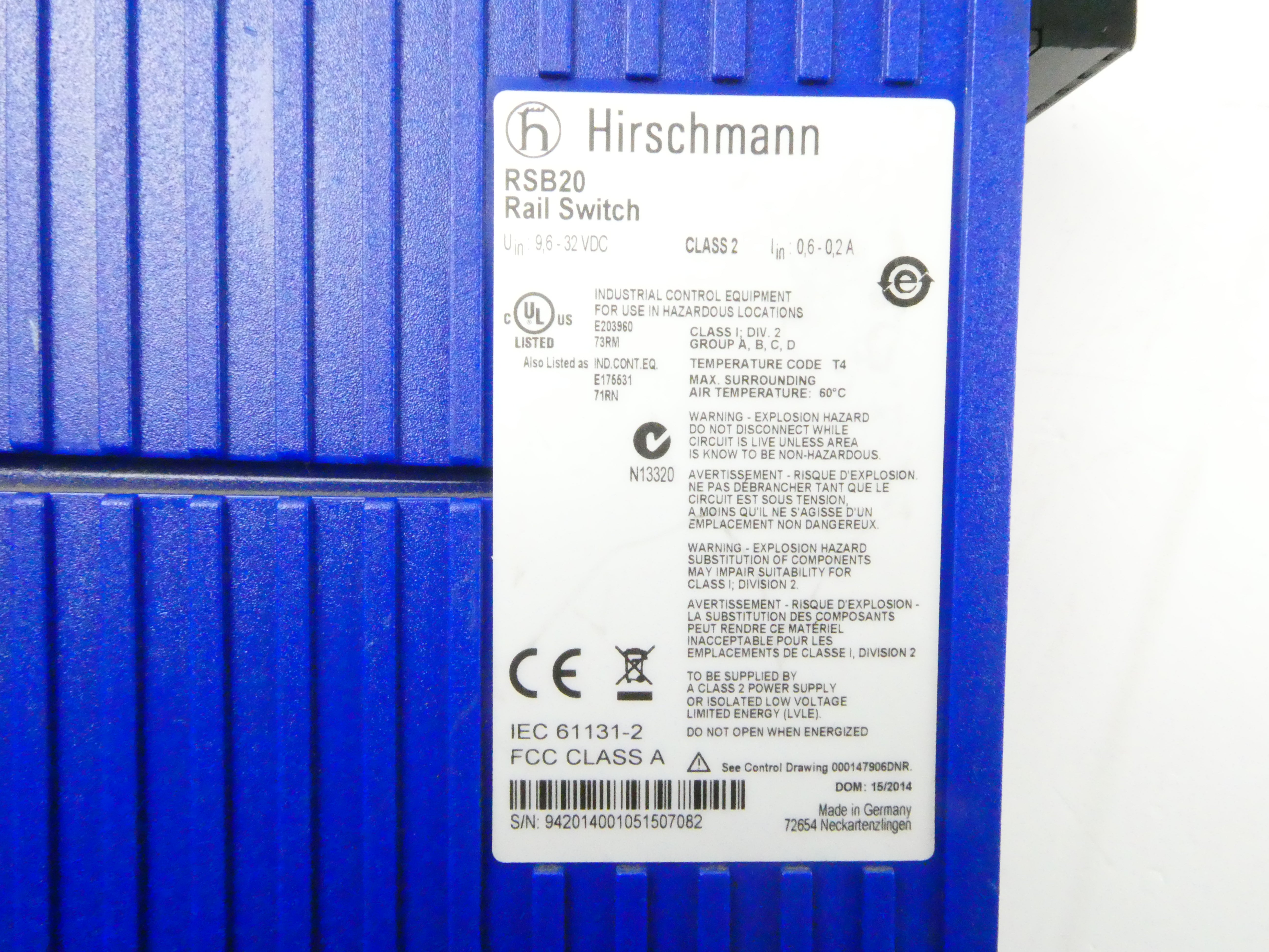 HIRSCHMANN RSB20 RAIL SWITCH – SZ Handel