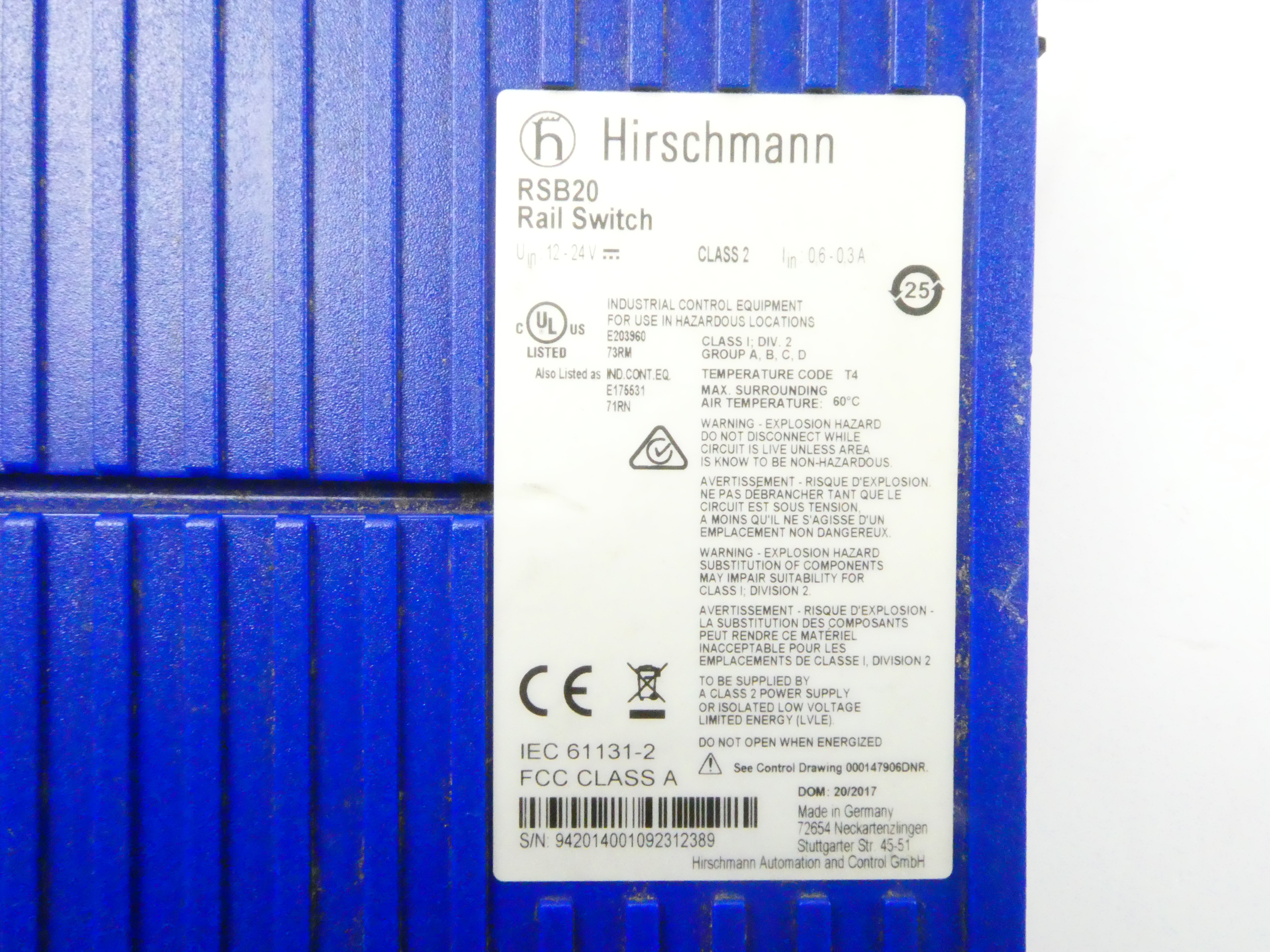 HIRSCHMANN RSB20 RAIL SWITCH_ – SZ Handel
