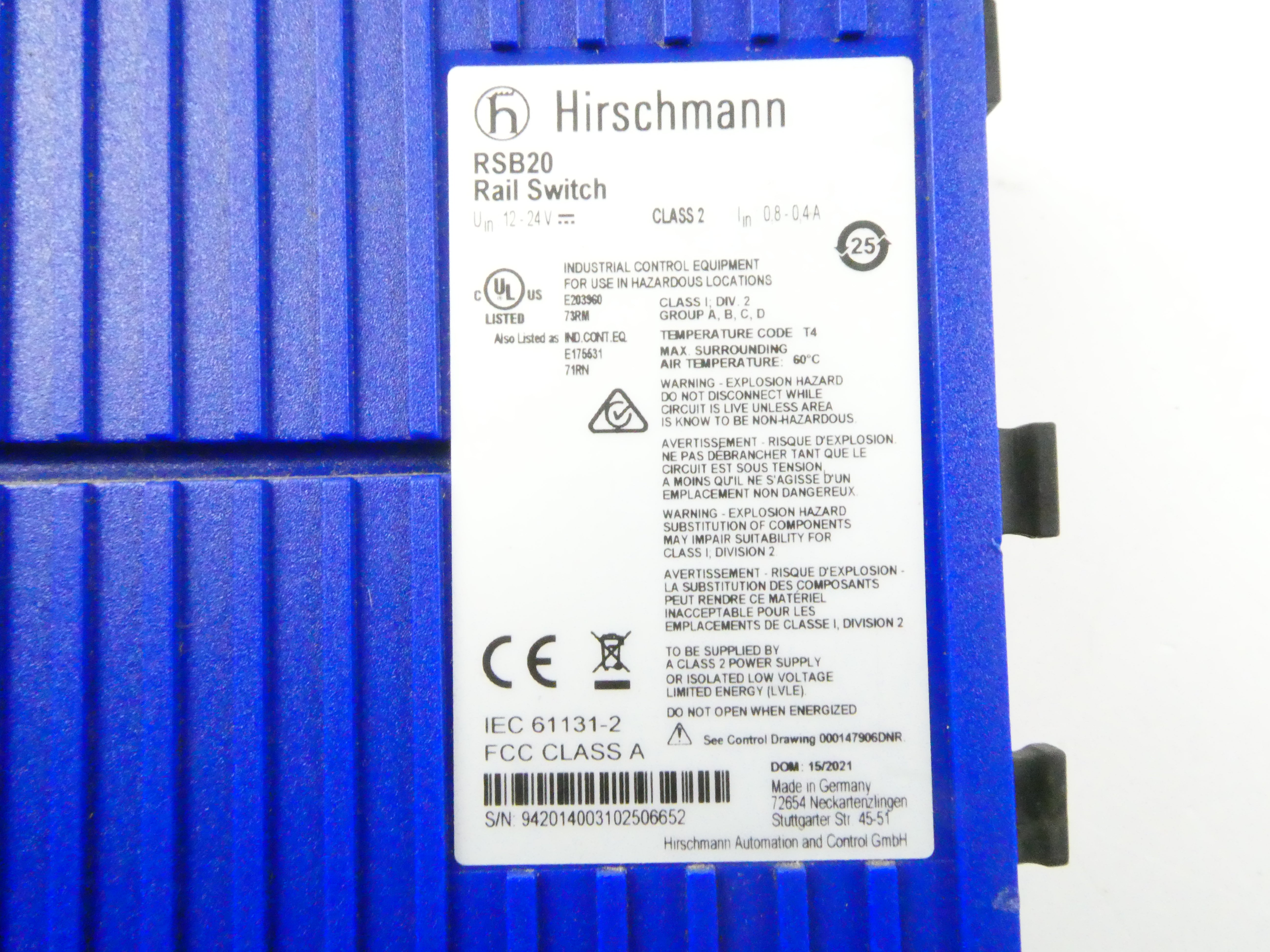 HIRSCHMANN RSB20 RAIL_SWITCH – SZ Handel