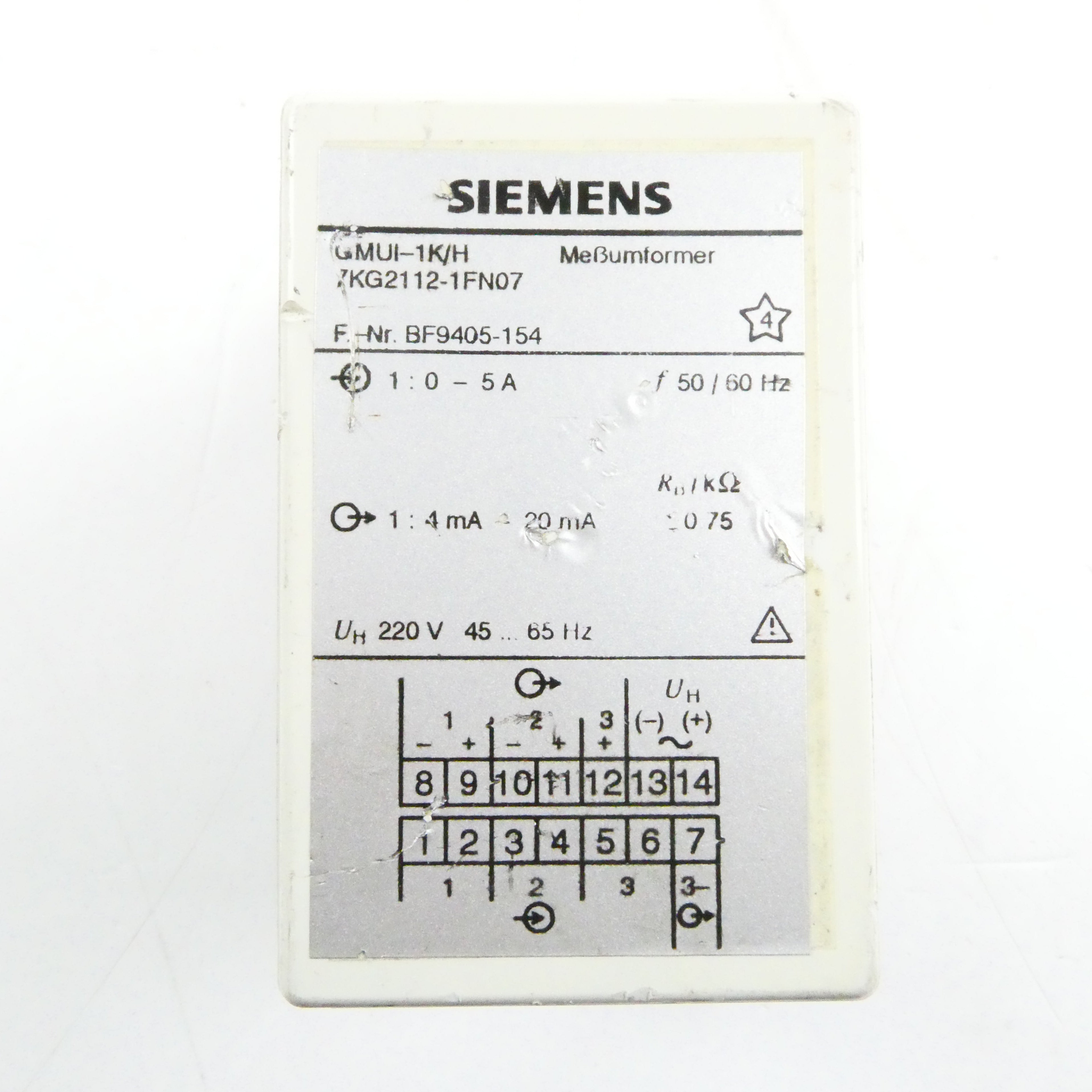 SIEMENS GMUI-1K/H 7KG2112-1FN07 MESSUMFORMER – SZ Handel