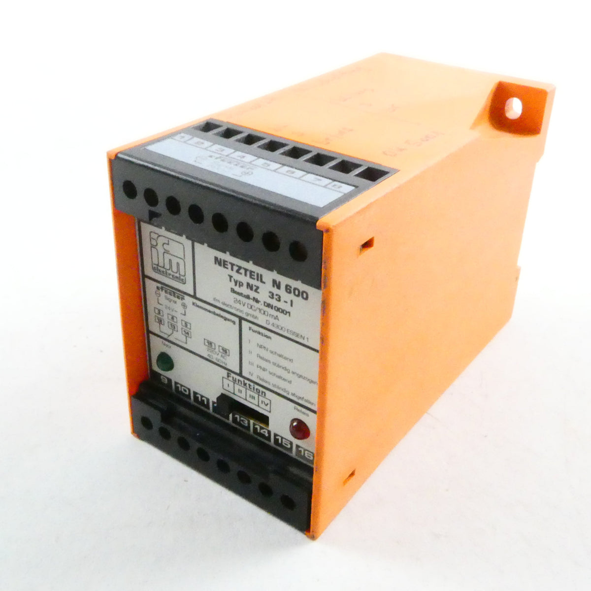IFM ELECTRONIC N 600 (Typ NZ 33-I) 24V DC/100mA NETZTEIL – SZ Handel