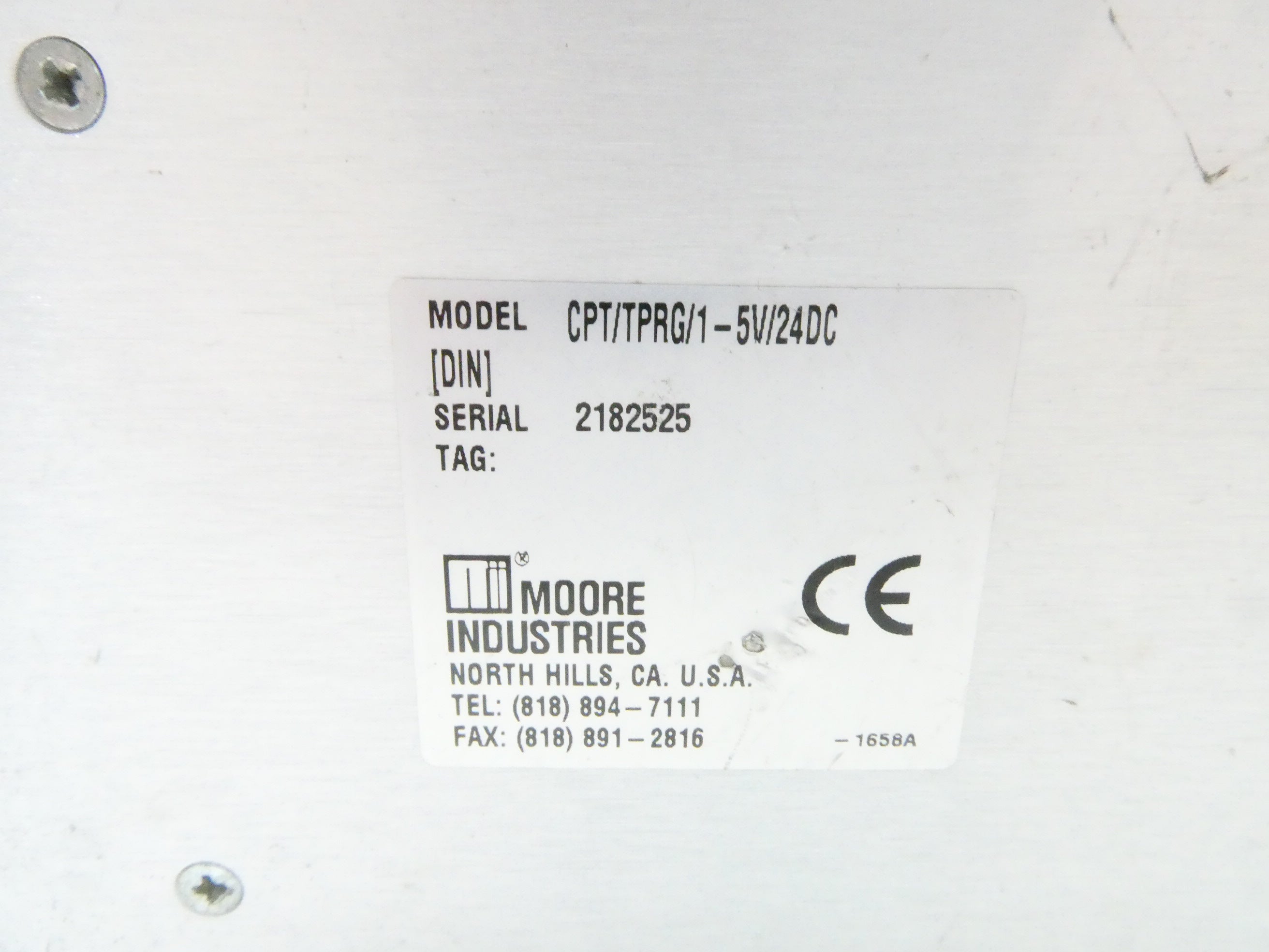 MOORE INDUSTRIES CPT/TPRG/1-5V/24DC COMPUTER PROGRAMMABLE TRANSMITTER ...
